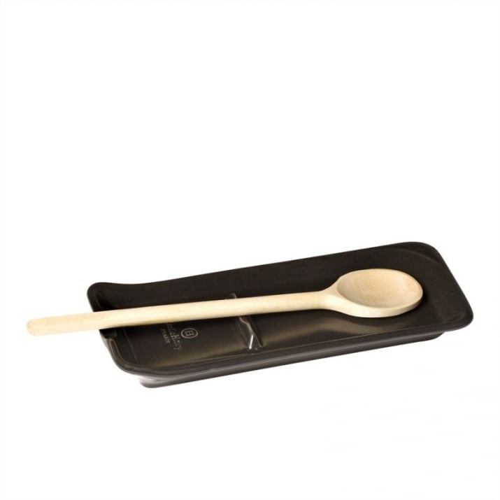 Керамична поставка за лъжица за готвене SPOON REST, черен цвят, EMILE ...